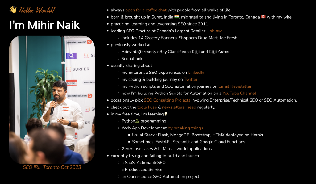 Mihir Naik - SEO, Python Scripts, GSC Data Visualization